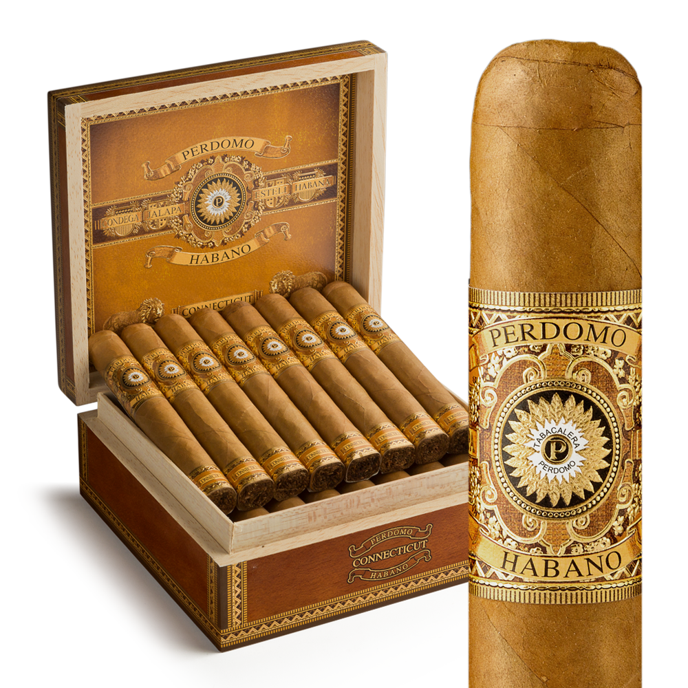 Perdomo Habano Bourbon Barrel-Aged Connecticut Churchill Wholesale ...