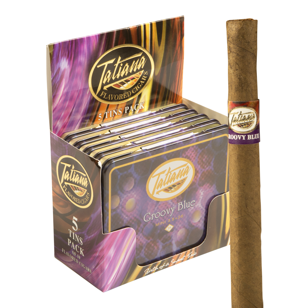 Tatiana Mini Tins Groovy Blue Wholesale Cigars | Santa Clara Cigars